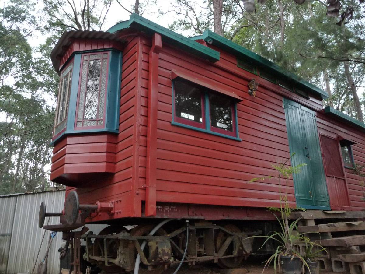 The Little Red Train Carriage | Small House Bliss